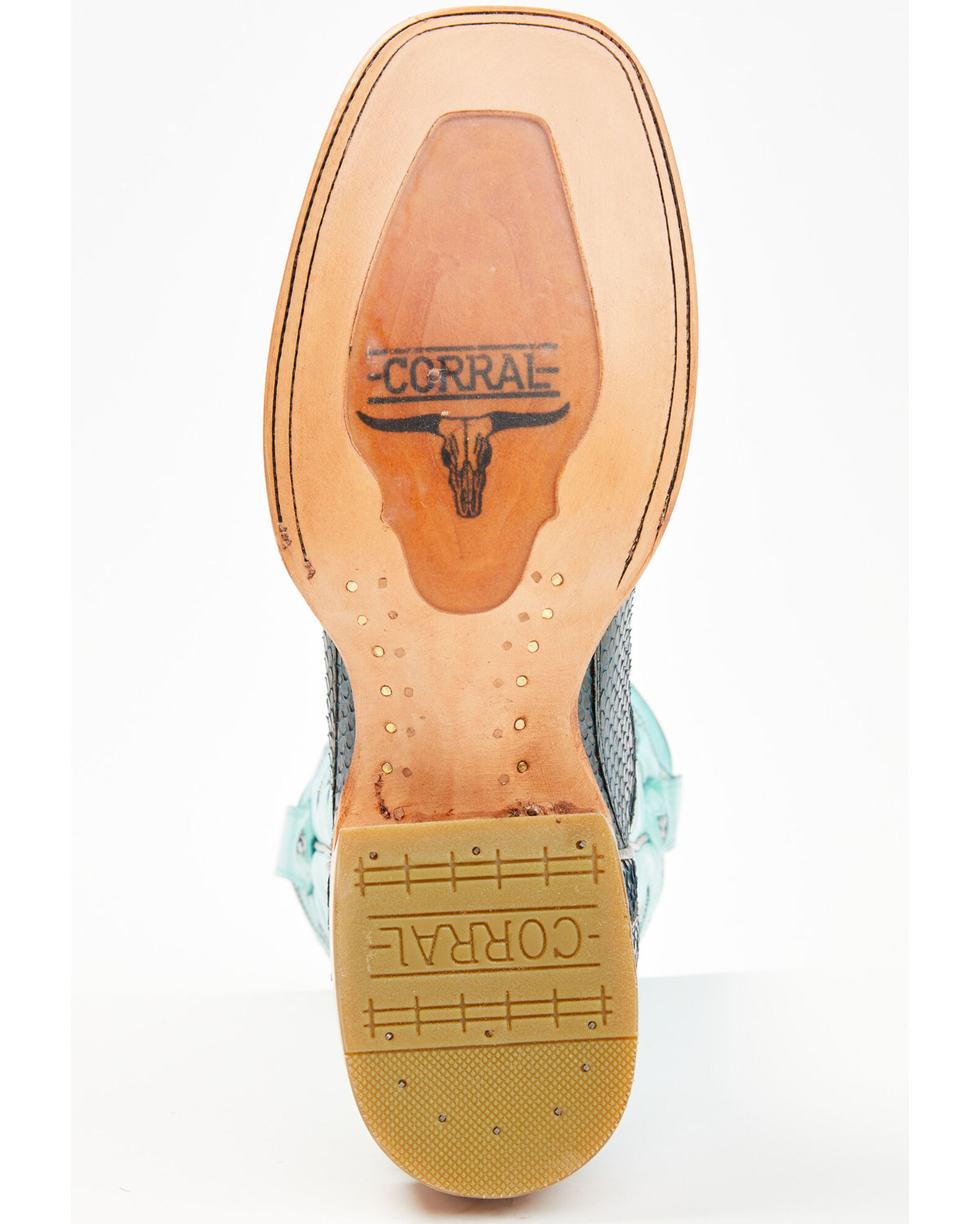 Corral Mens Exotic Python Western Boots Broad Square Toe Navy