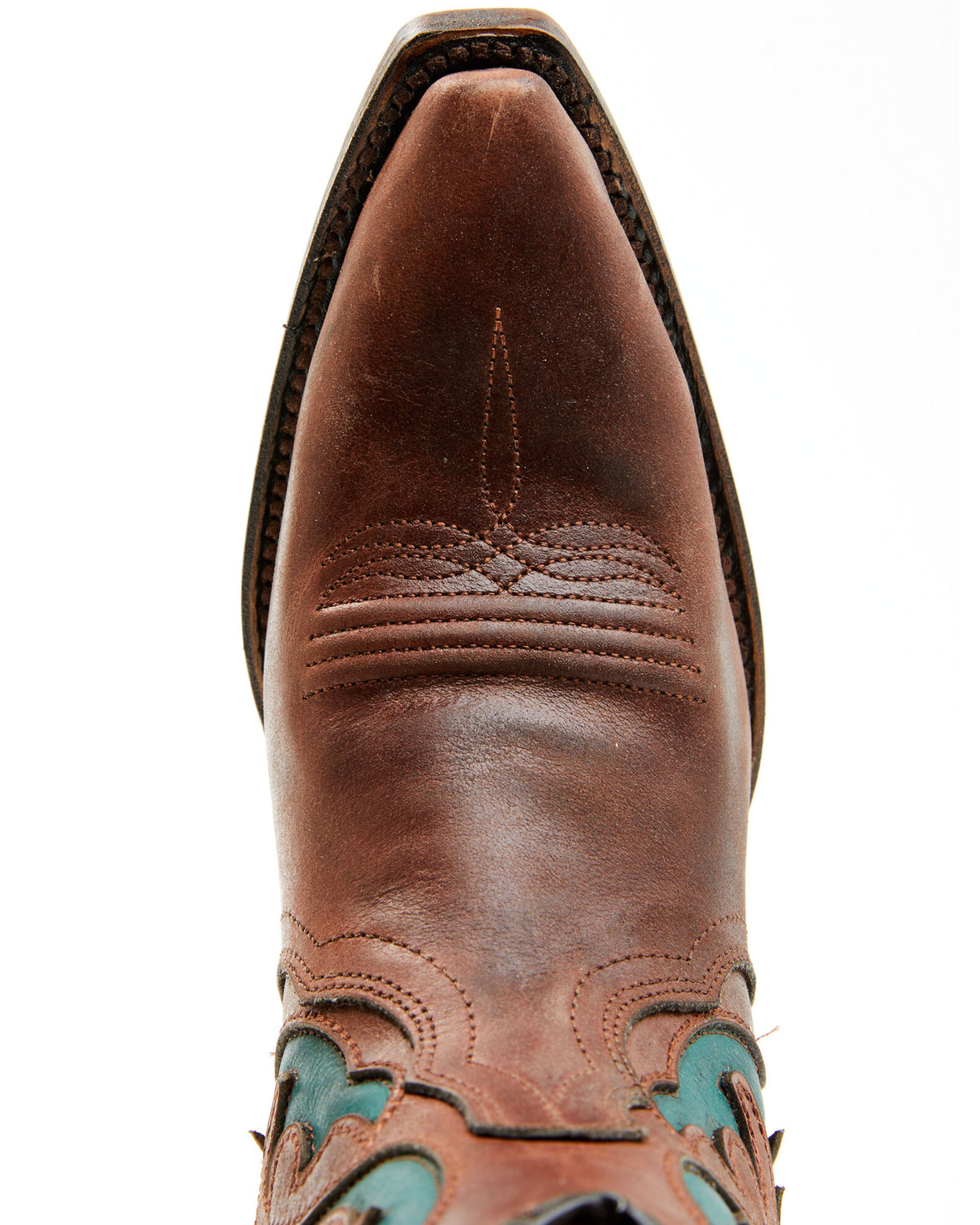 Circle G Womens Inlay Western Booties Snip Toe Brown