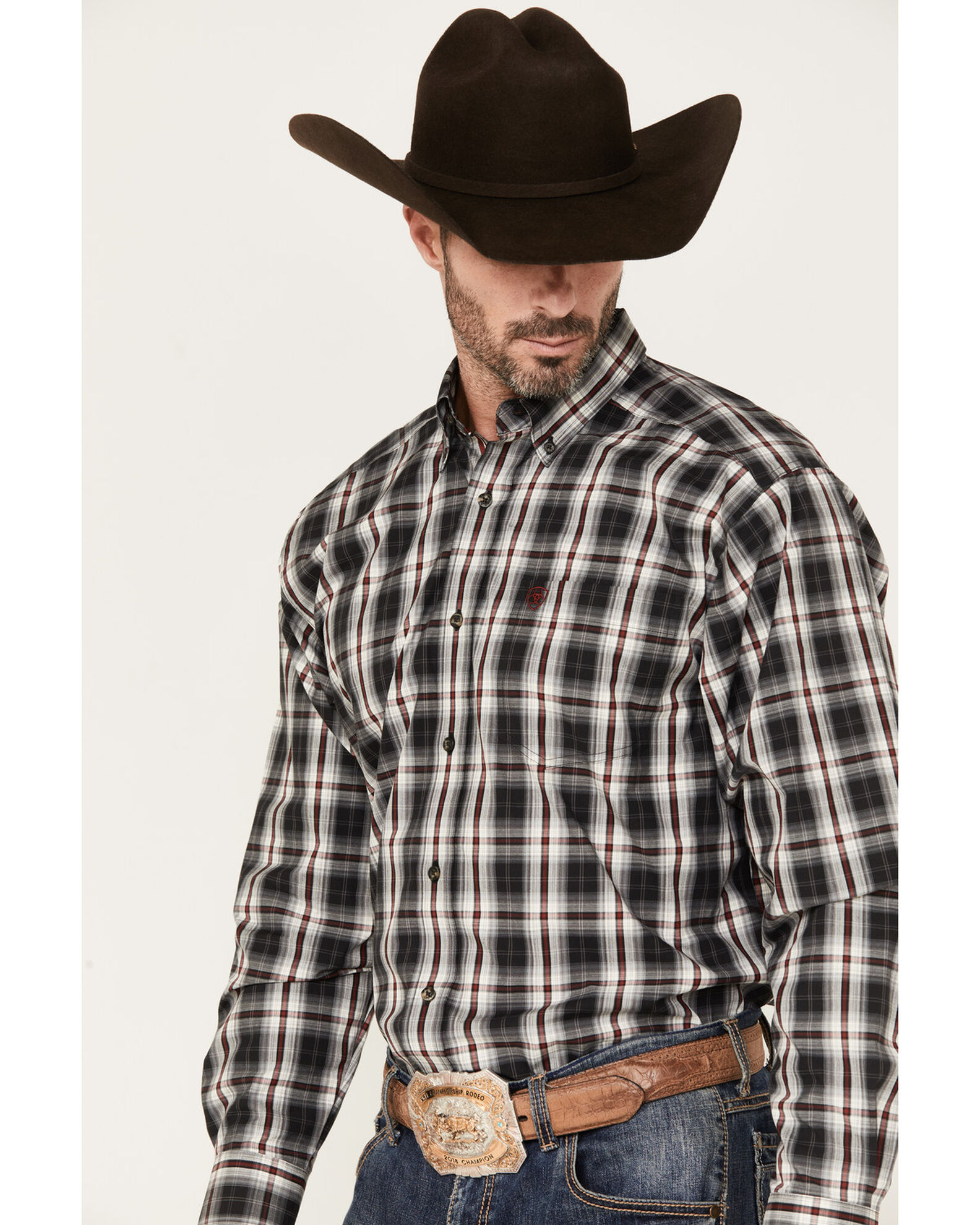 Ariat Men's Pro Series Wilton Classic Fit Long Sleeve Button-Down Shirt ...