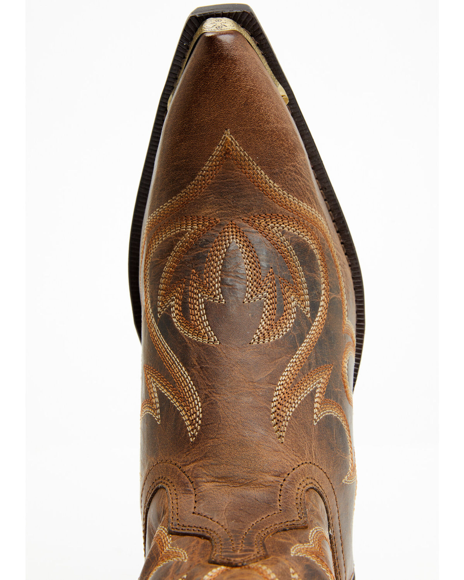 Laredo Mens 12 Fancy Stitch Western Boots Snip Toe Tan