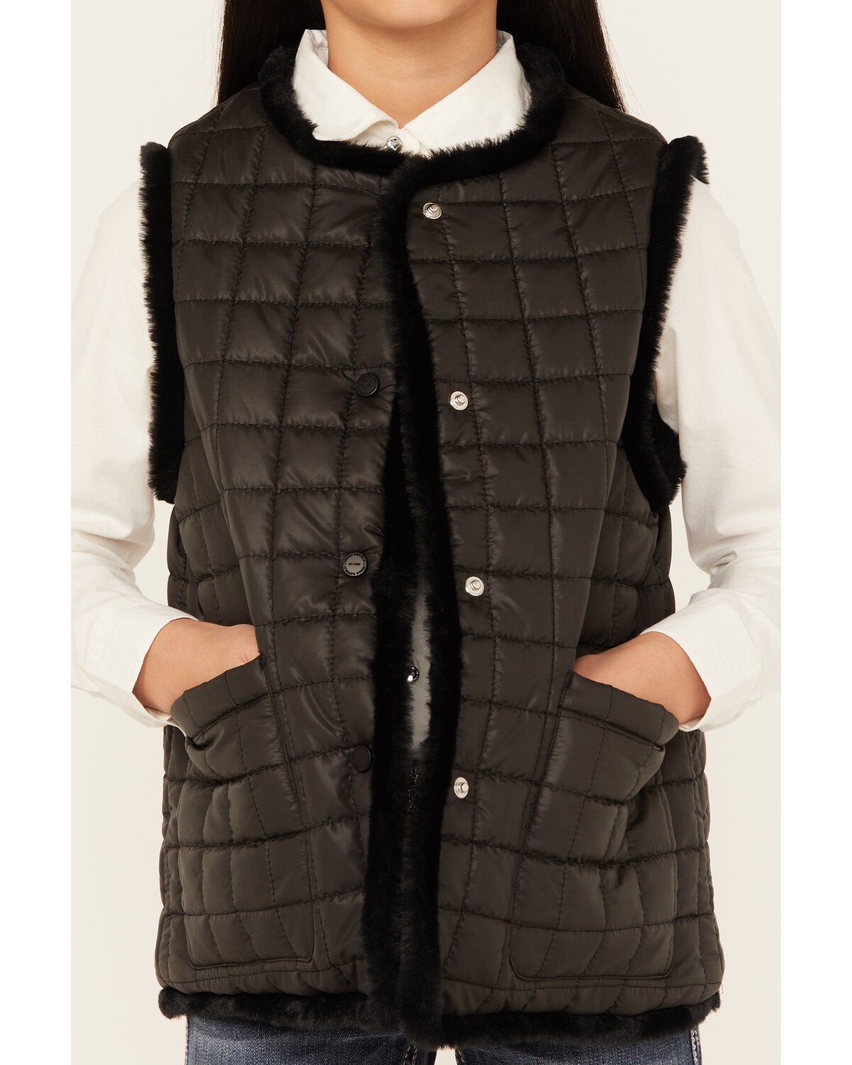 Urban Republic Little Girls' Reversible Faux Fur Vest,