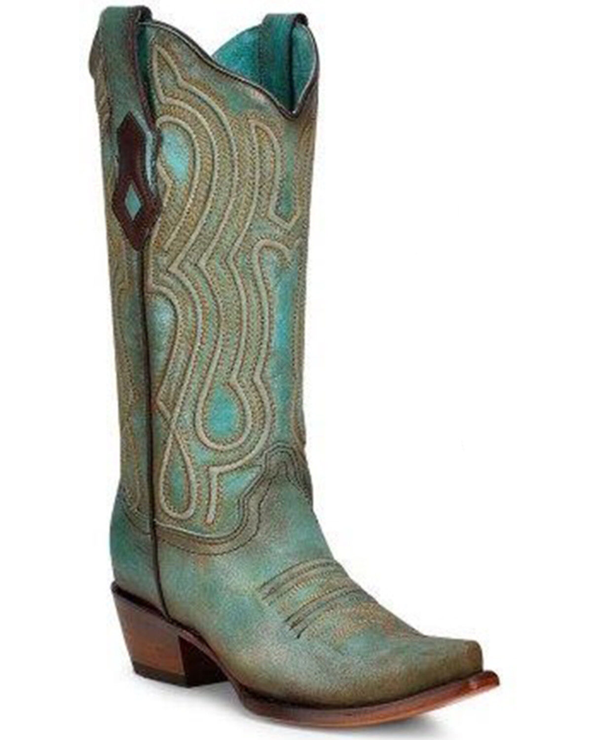 Corral Women's Embroidered Western Boots - Snip Toe, Turquoise