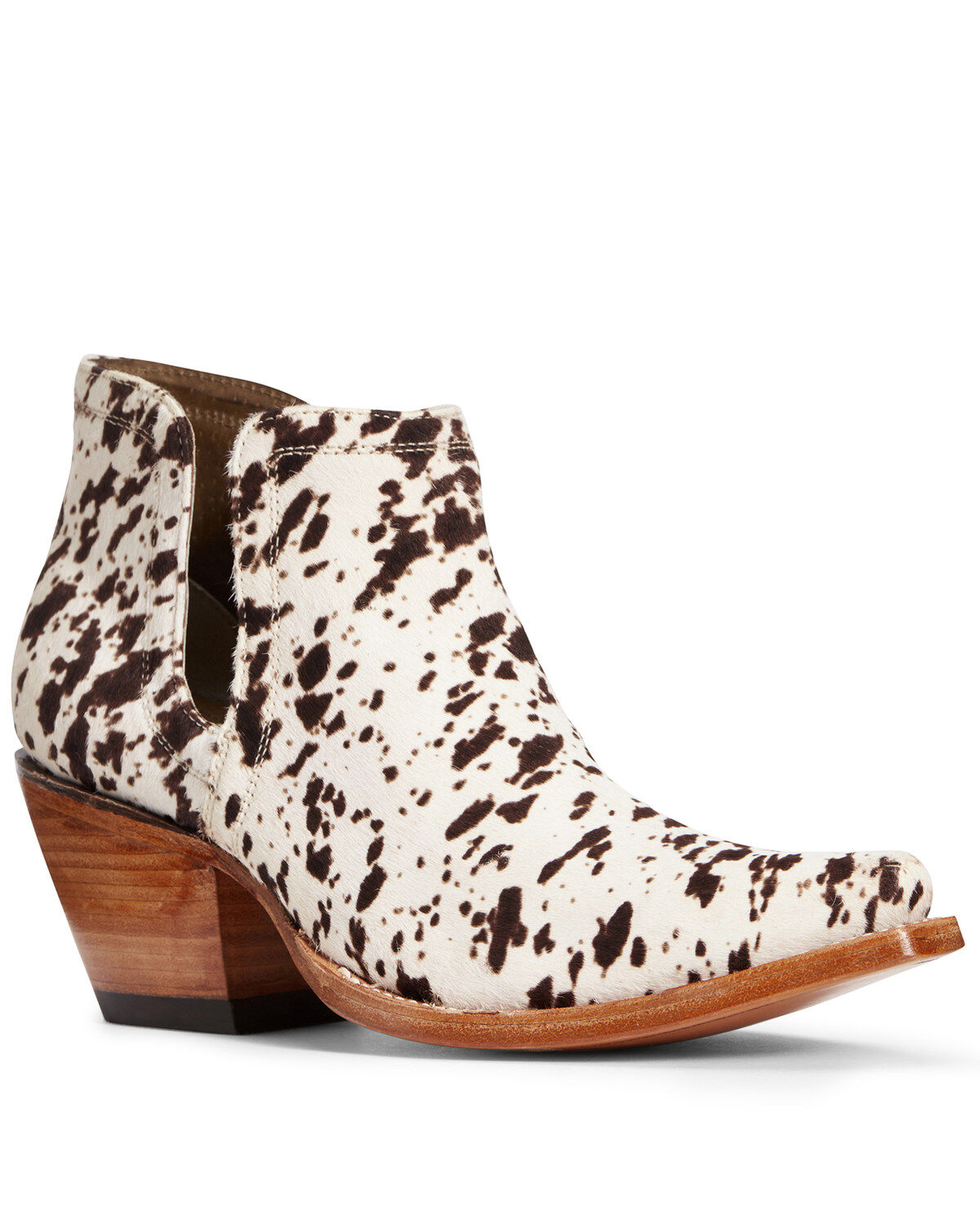 Ariat Women's Dixon Hair-On Cow Print Fashion Booties - Snip Toe,
