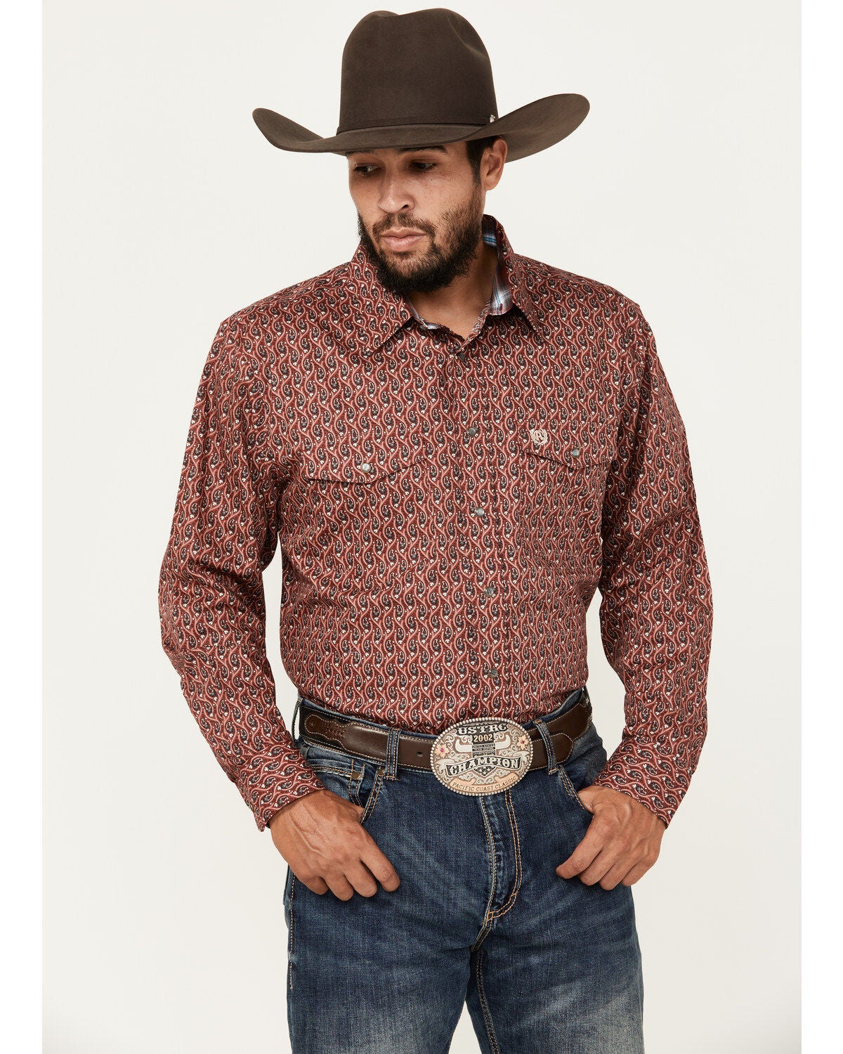 Product Name: Panhandle Men's Select Paisley Print Long Sleeve Snap ...