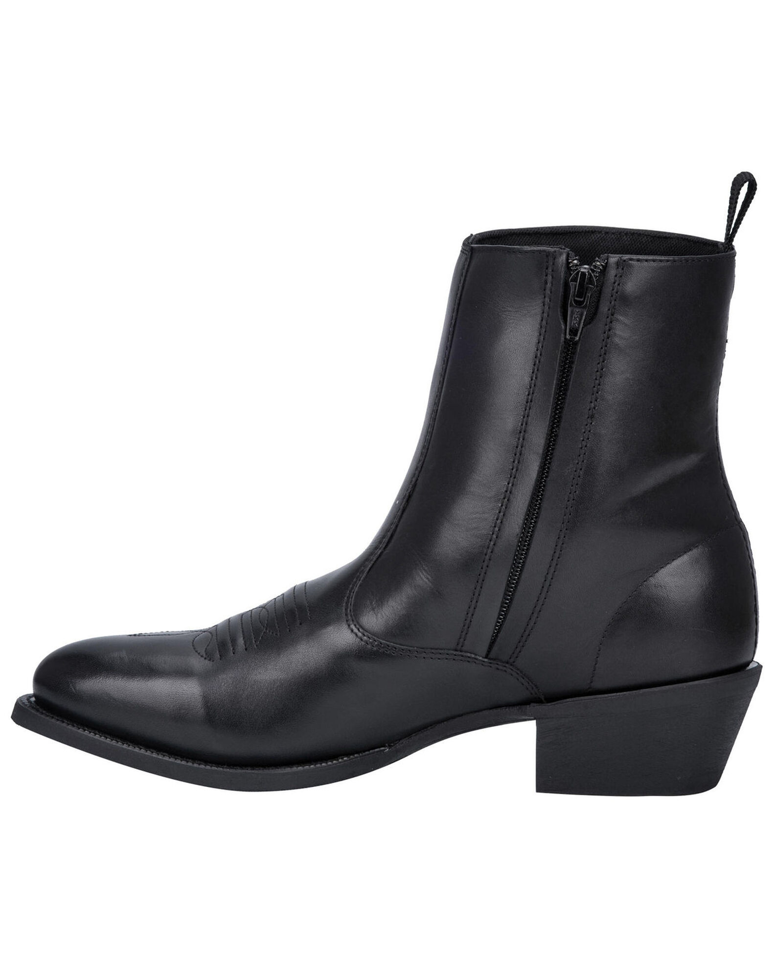 Laredo Mens Side Zipper Western Boots Round Toe Black