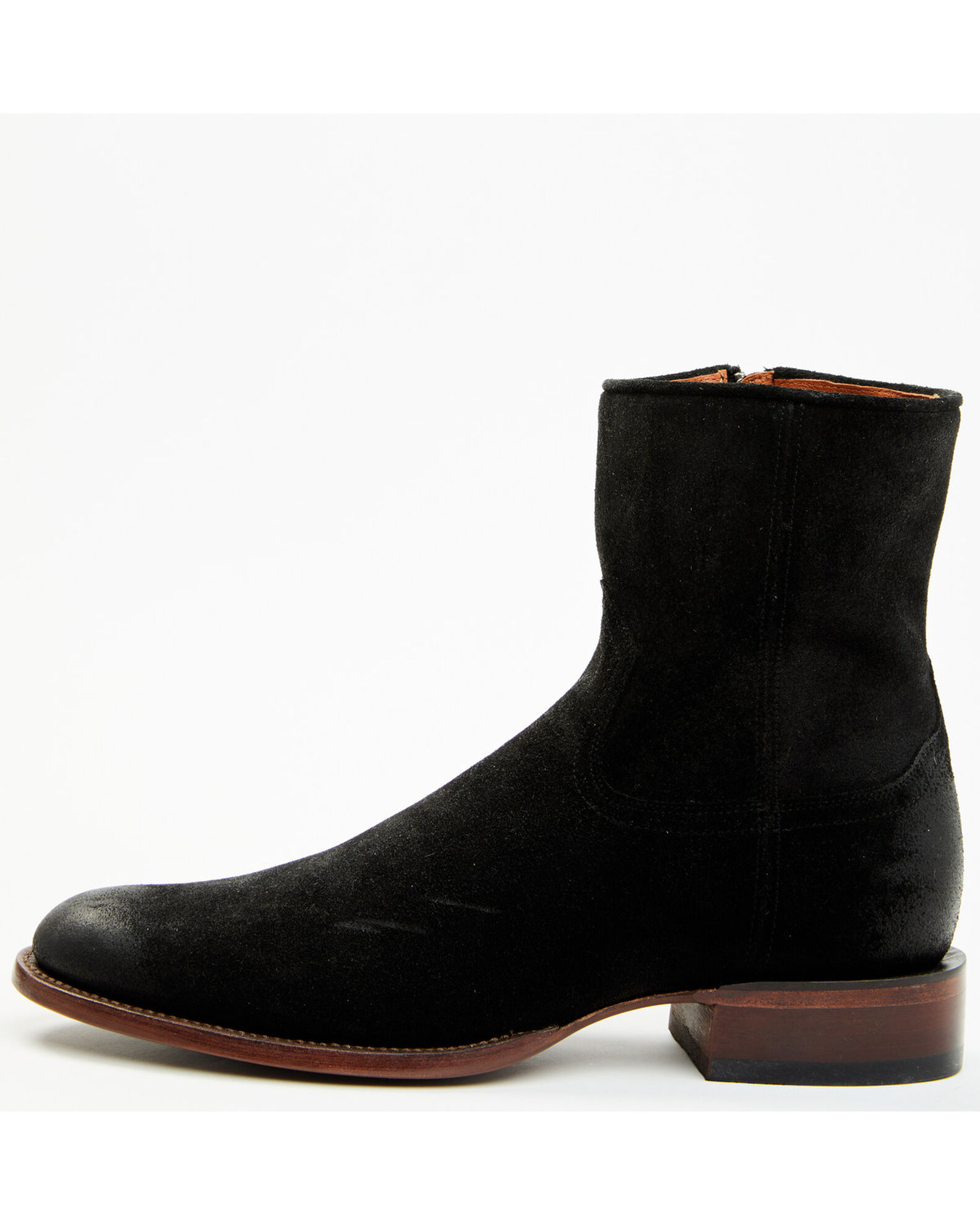 Moonshine Spirit Men's Pancho Roughout Ankle Boots - Round Toe, Black