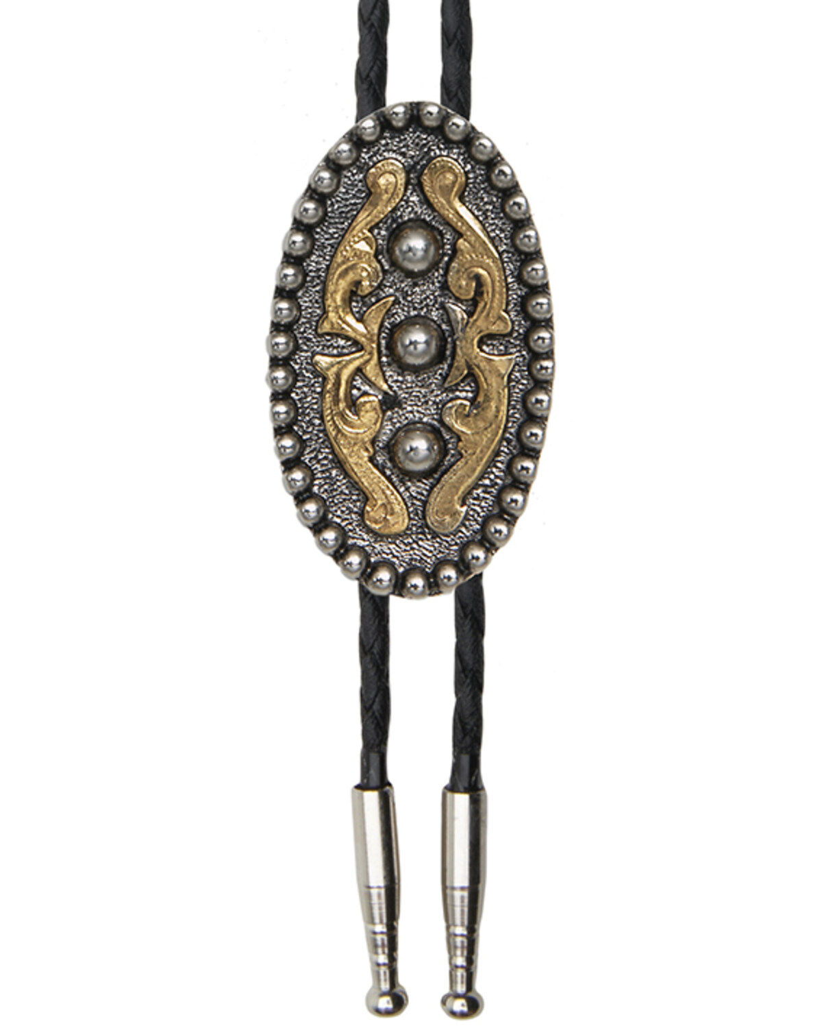 Cody James Men's Braided Oval Bolo Tie, Silver