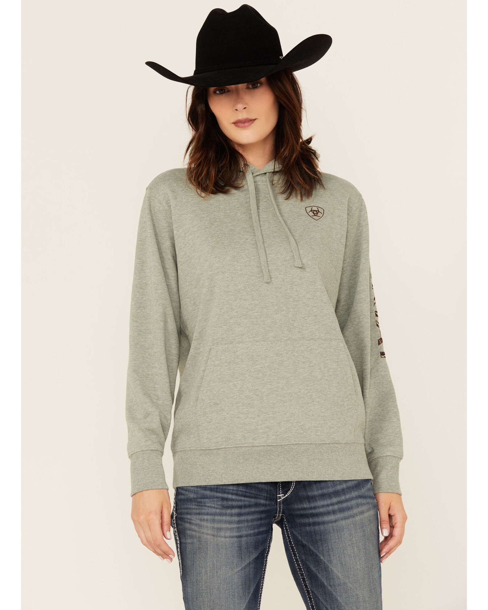 Ariat Women's Boot Barn Exclusive Leopard Print Logo Hoodie, Green