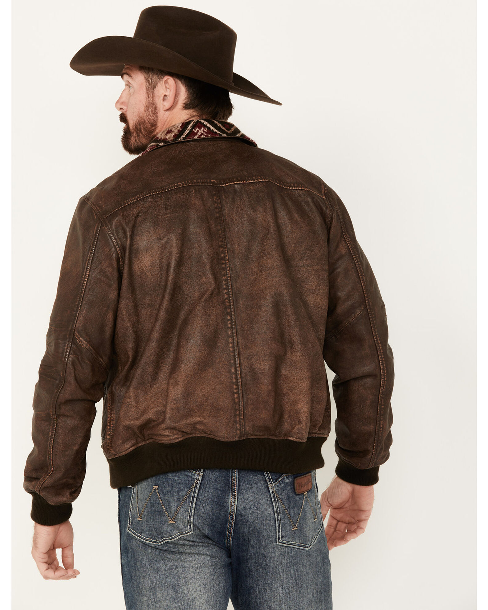 Cody James Men's Button-Down Bomber Jacket, Brown