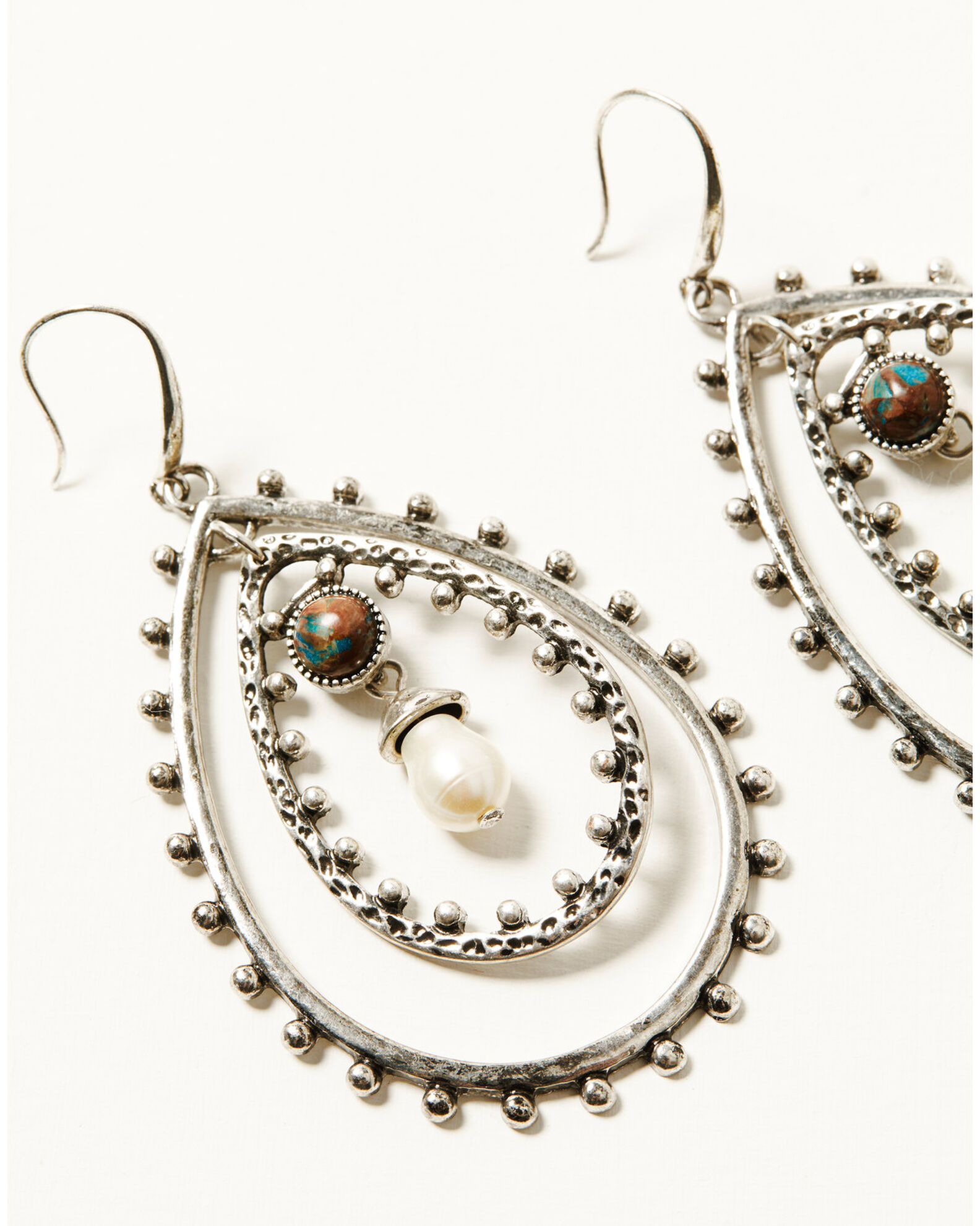 Shyanne Women's Gemma Layered Teardrop Earrings, Silver