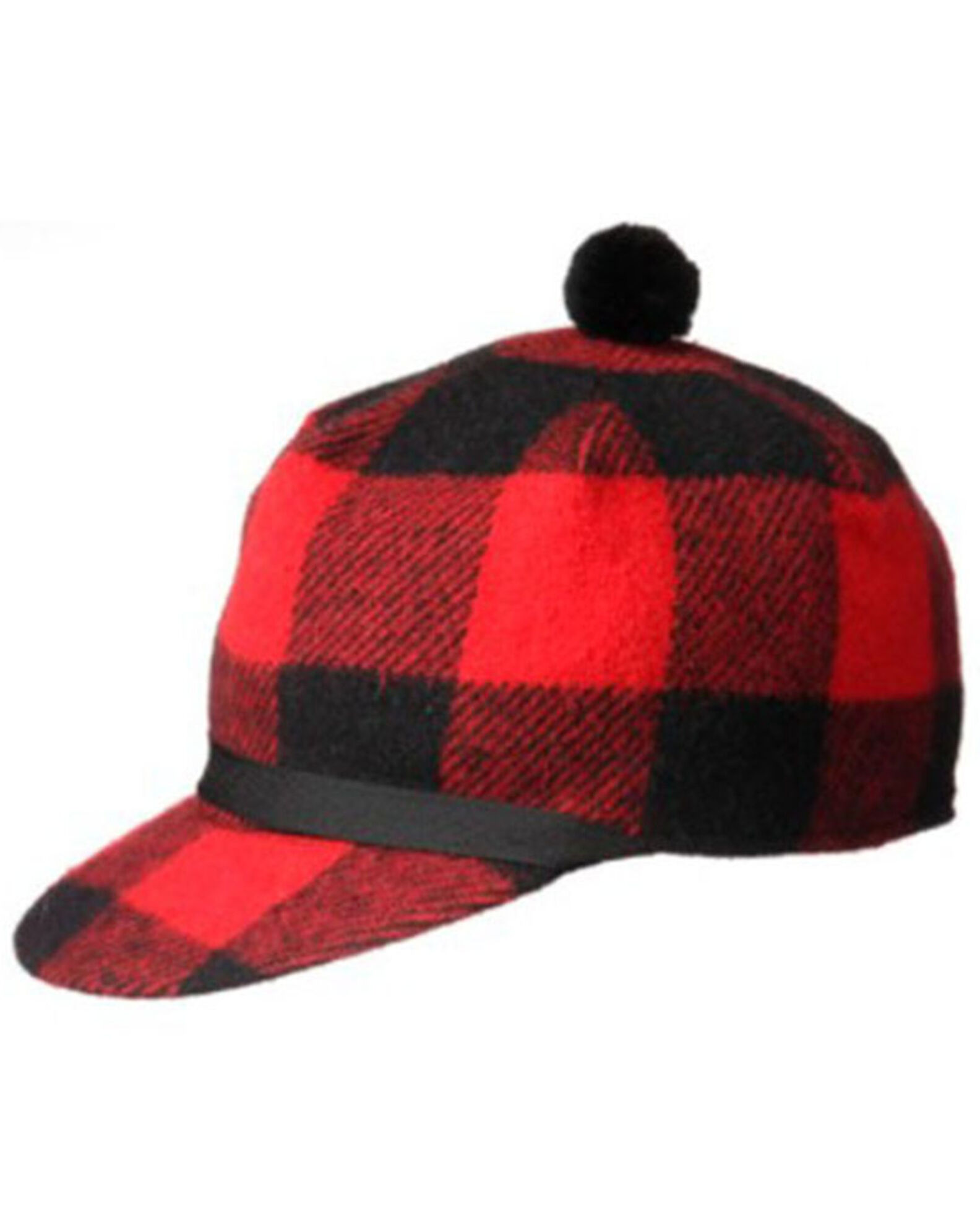 Crown Cap Men's Buffalo Check Stockman Work Cap, Black/red