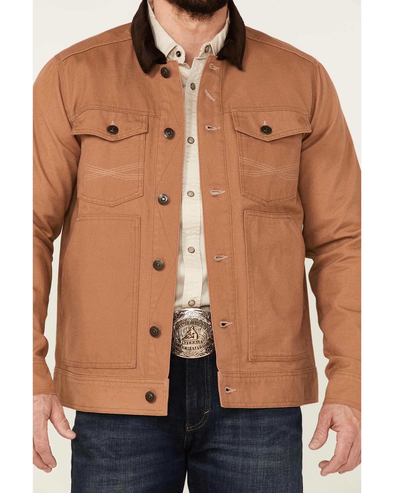 Blue Ranchwear Men's Copper Duck Canvas Button-Front Trucker Rust ...
