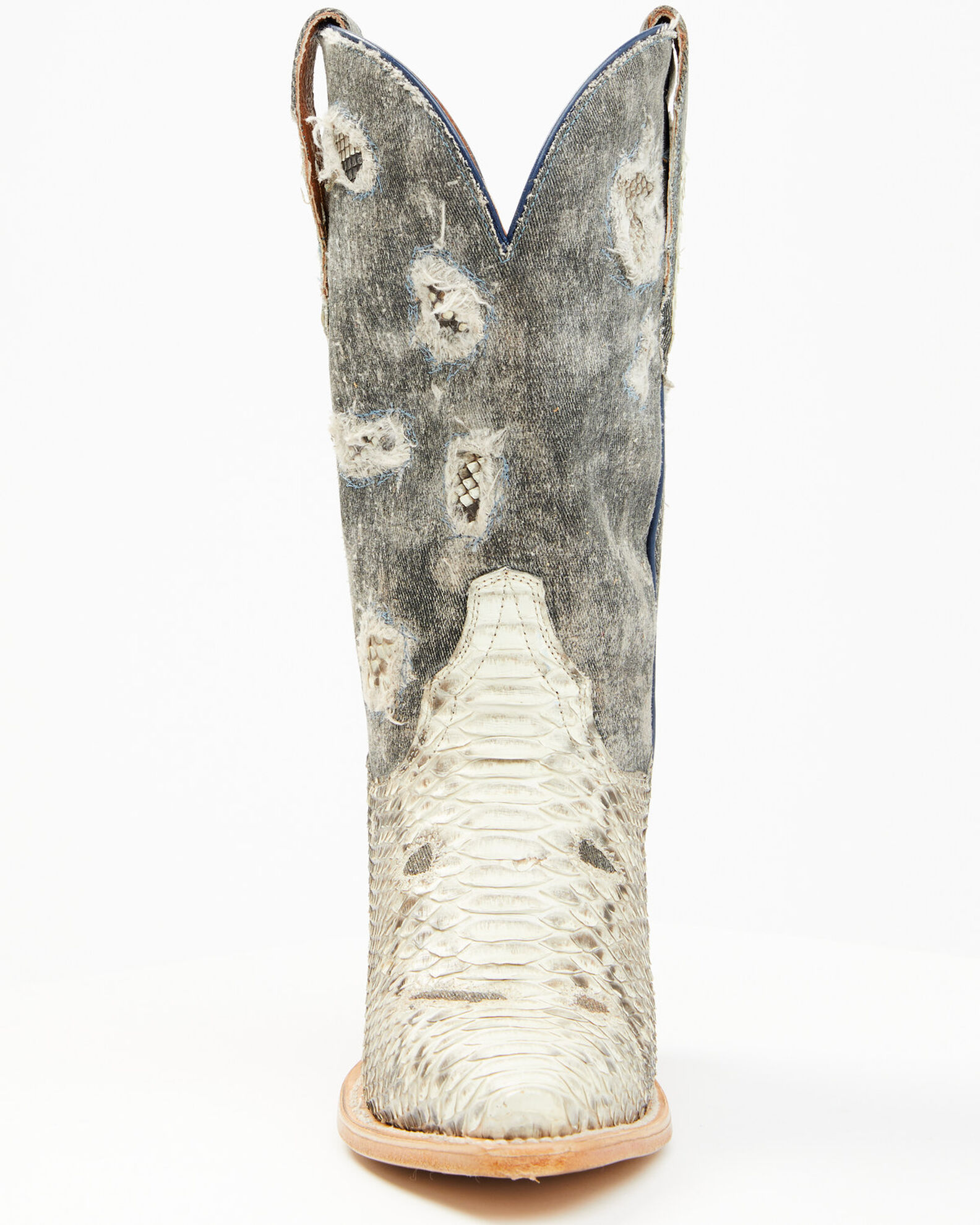 Dan Post Women's Exotic Python Western Boots - Snip Toe, Ivory