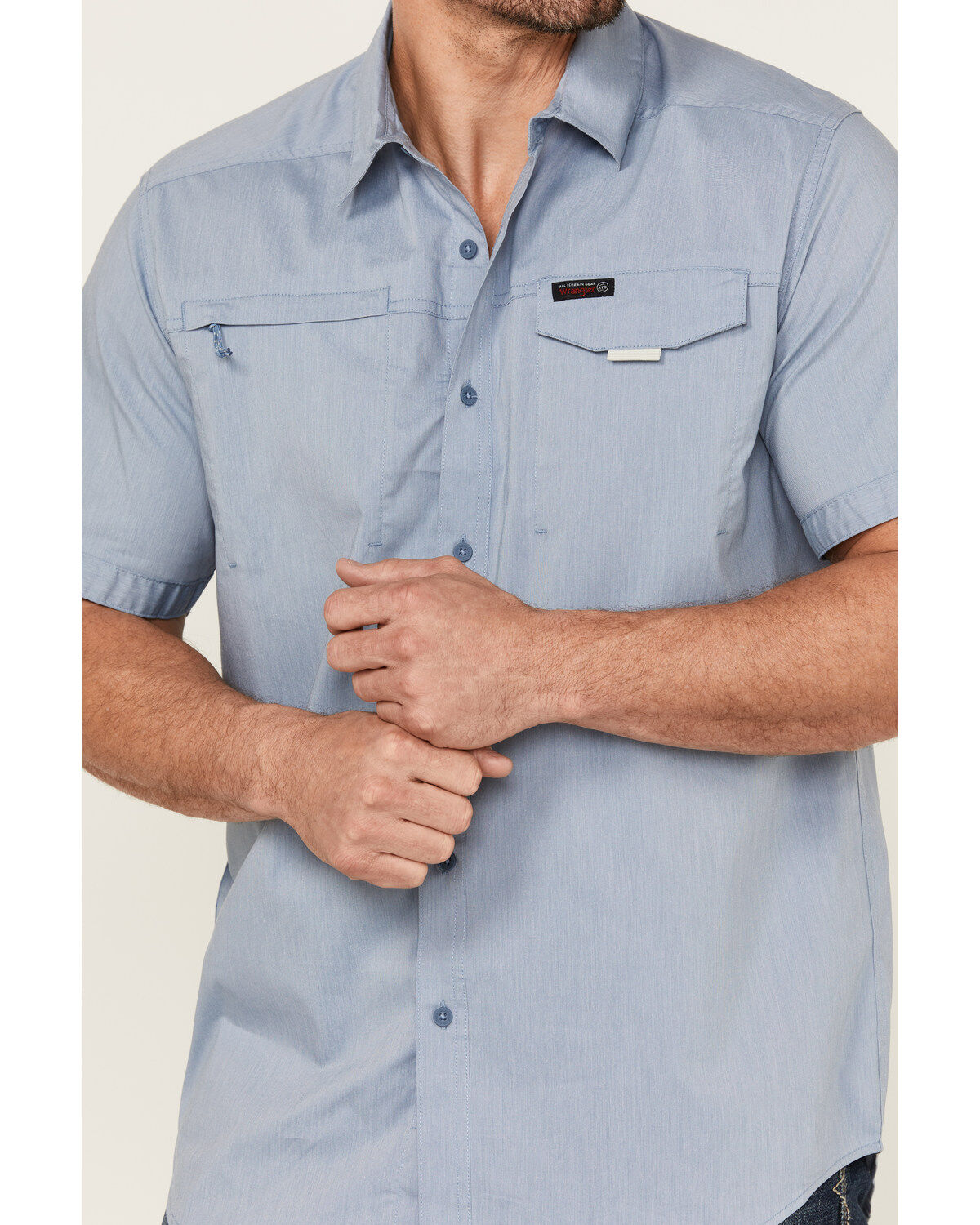 ATG by Wrangler Men's Solid Short Sleeve Button-Down Performance ...