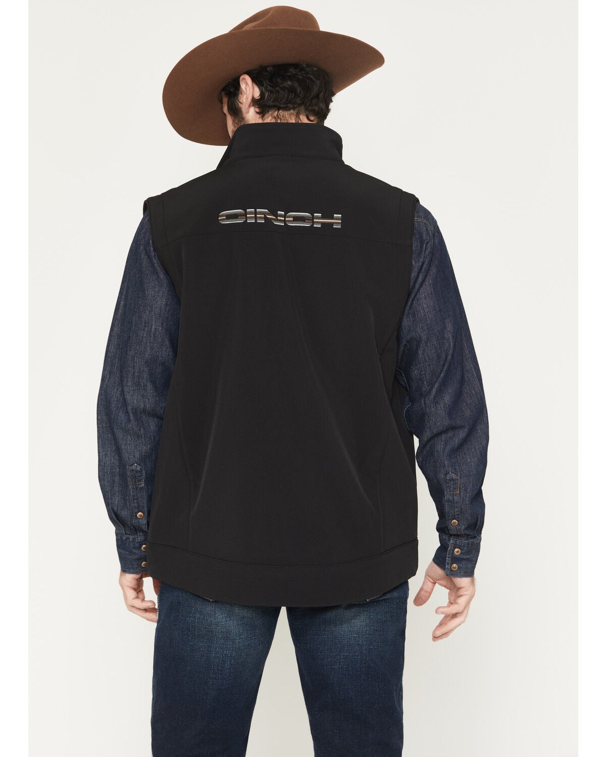 Cinch Men's Bonded Concealed Carry Softshell Vest, Black