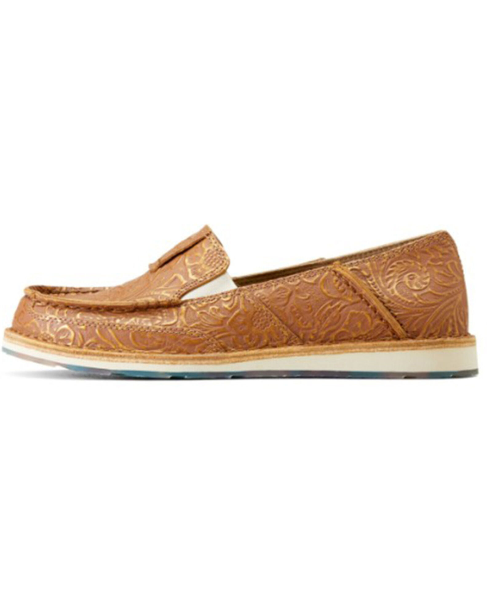Ariat Womens Tooled Cruiser Casual Shoes Moc Toe Brown