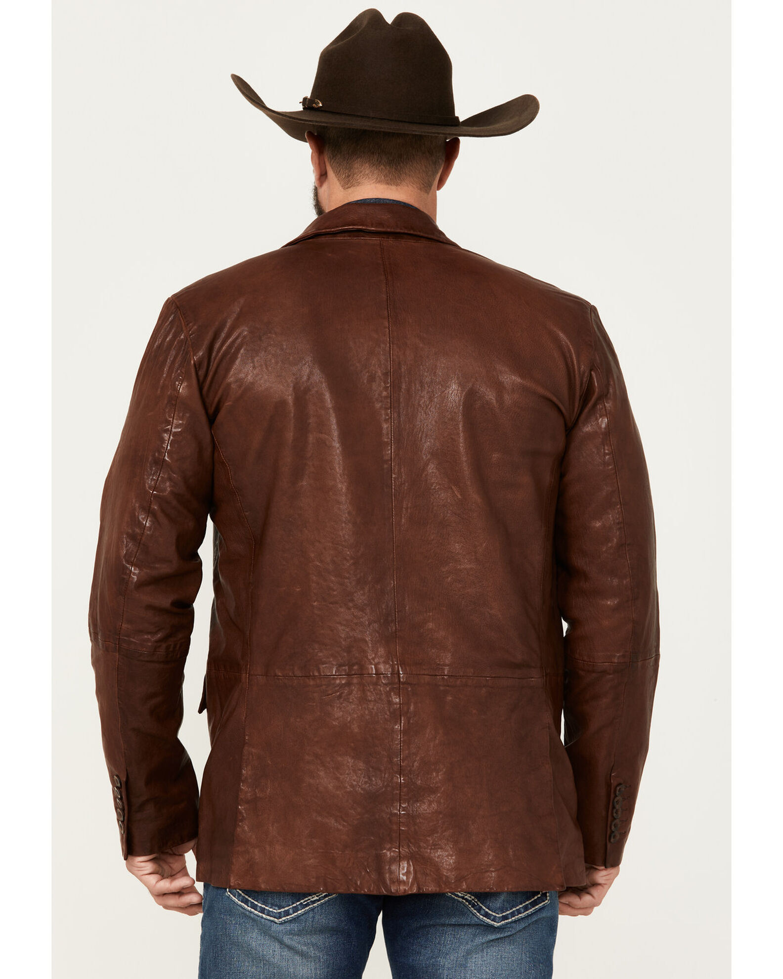 Moonshine Spirit Men's Leather Blazer, Cognac