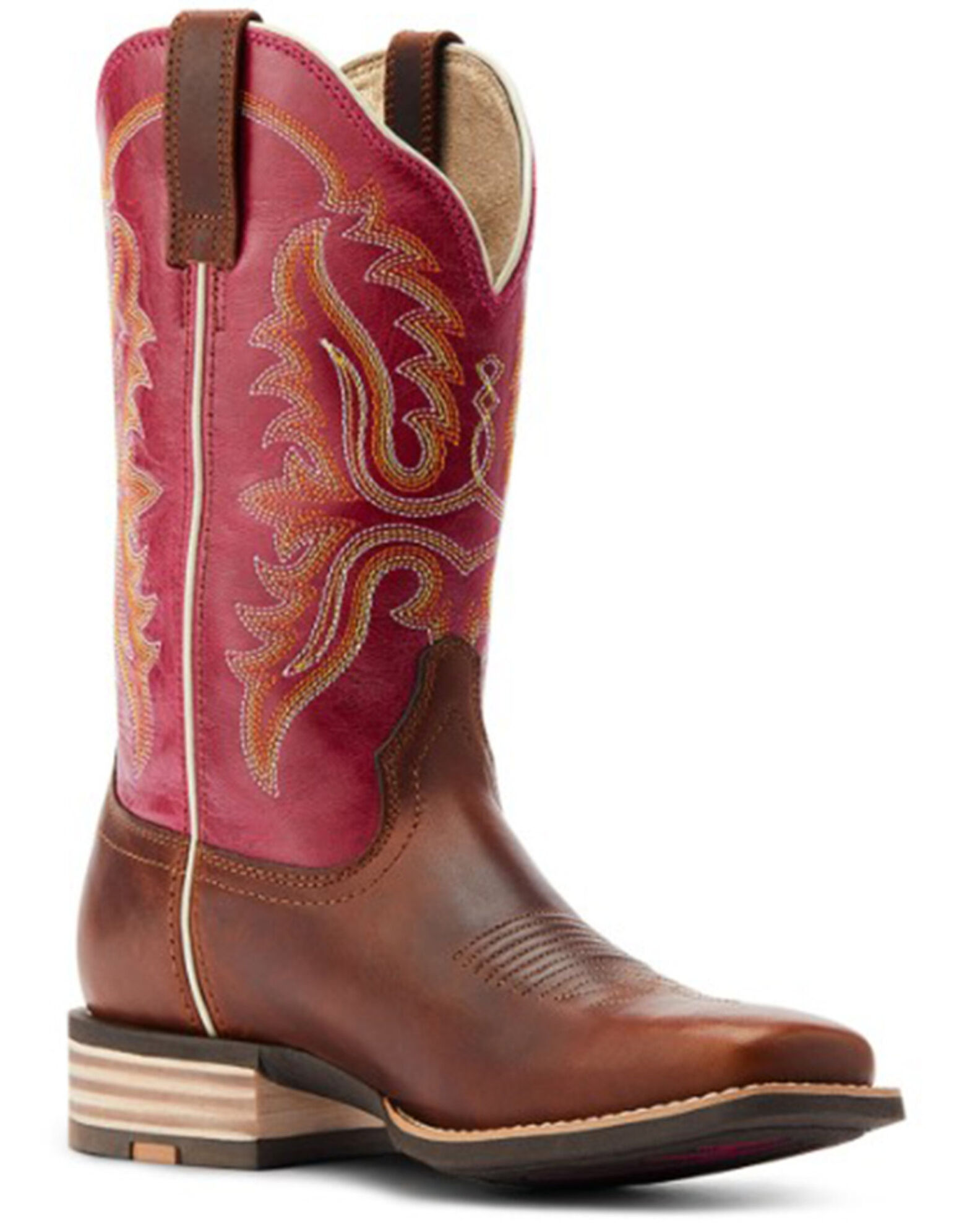 Ariat Womens Olena Western Boots Broad Square Toe Brown
