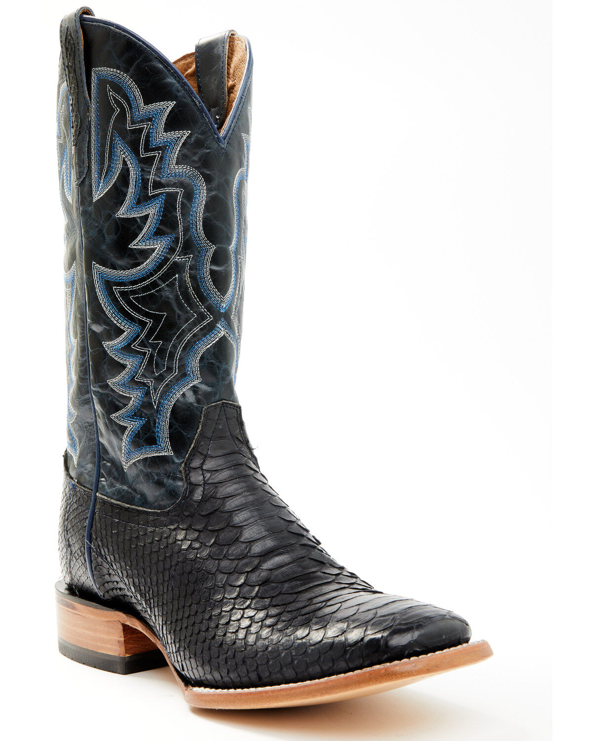 Cody James Men's Exotic Python Western Boots - Broad Square Toe, Black