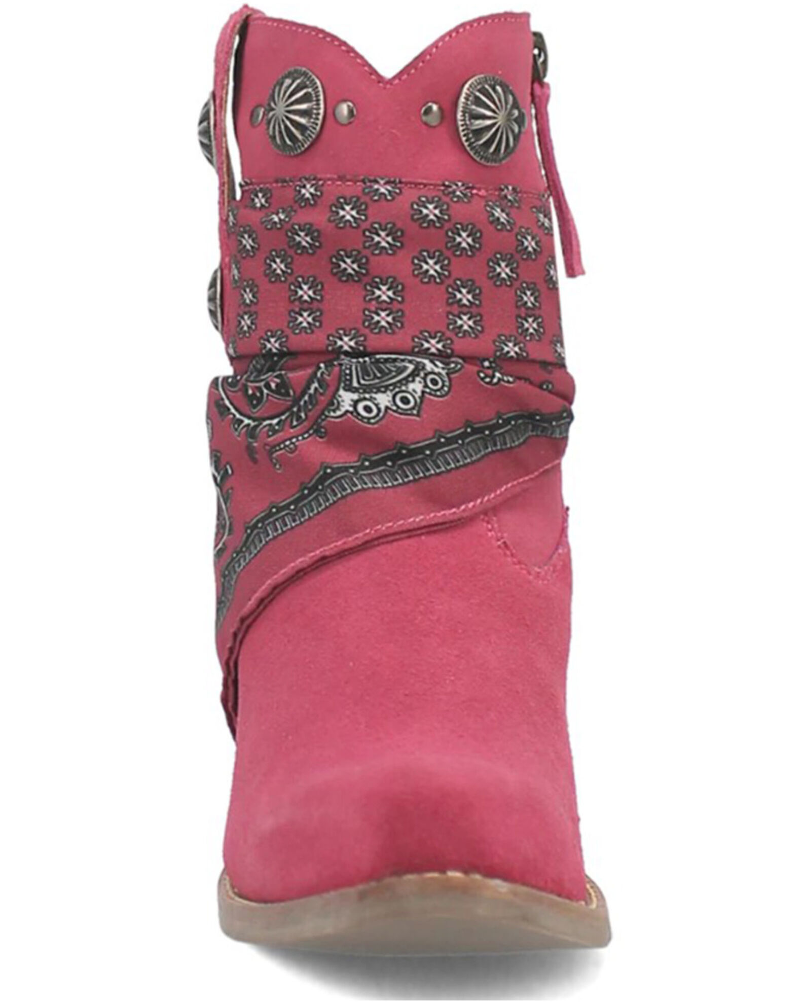 Dingo Womens Suede Bandida Western Booties Round Toe Bright Purple