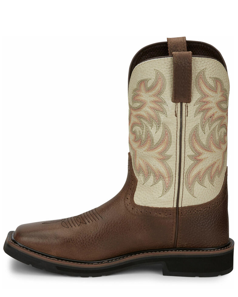 Justin Mens Driller Western Work Boots Steel Toe Boot Barn