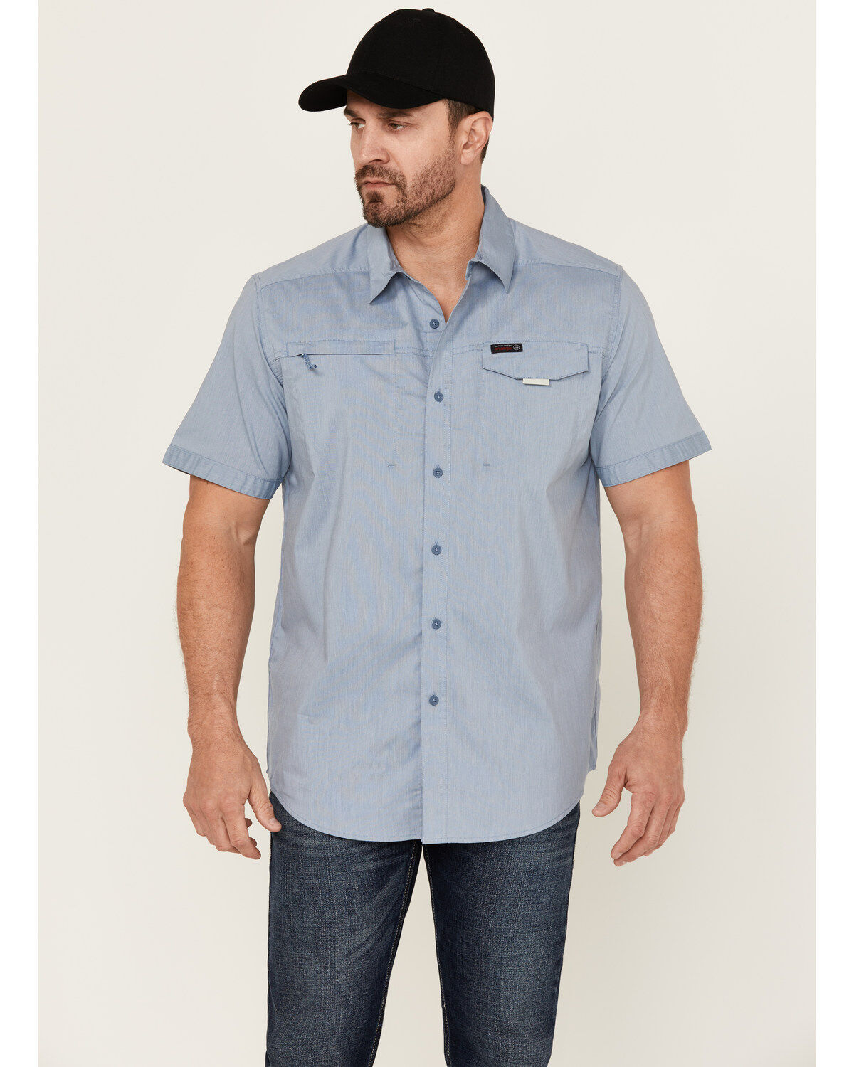 ATG by Wrangler Men's Solid Short Sleeve Button-Down Performance ...