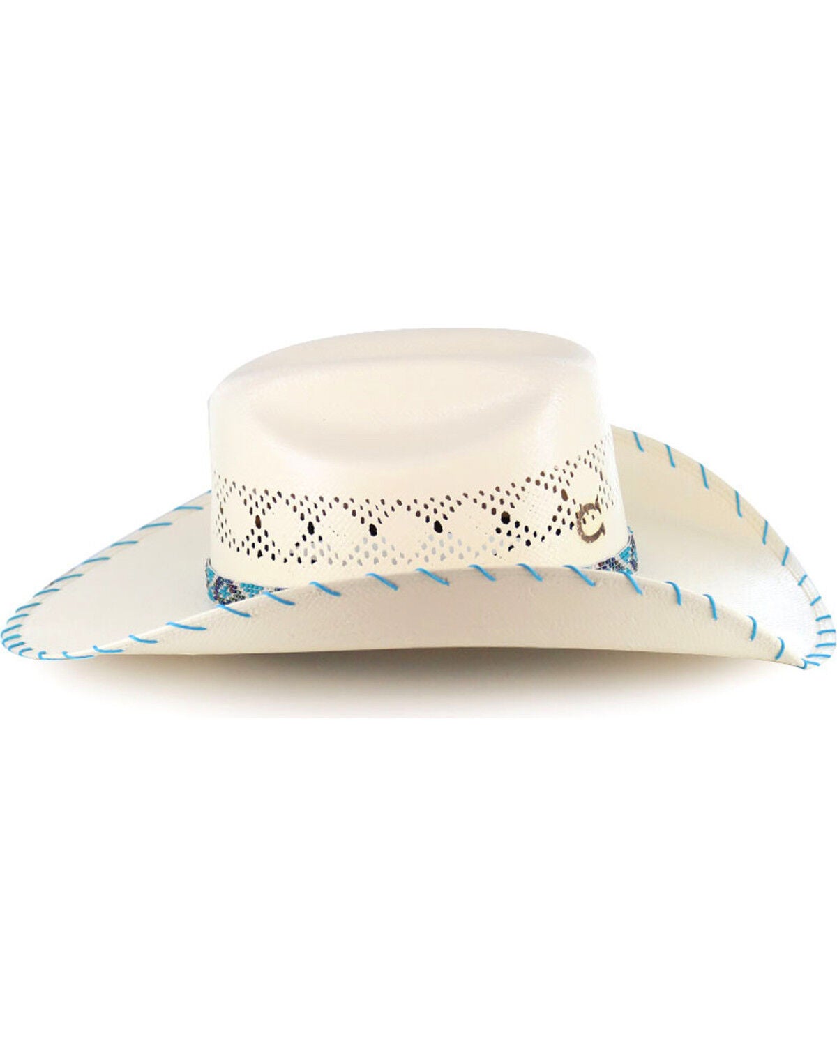 Charlie 1 Horse Girls' Straw Cowboy Hat, Natural