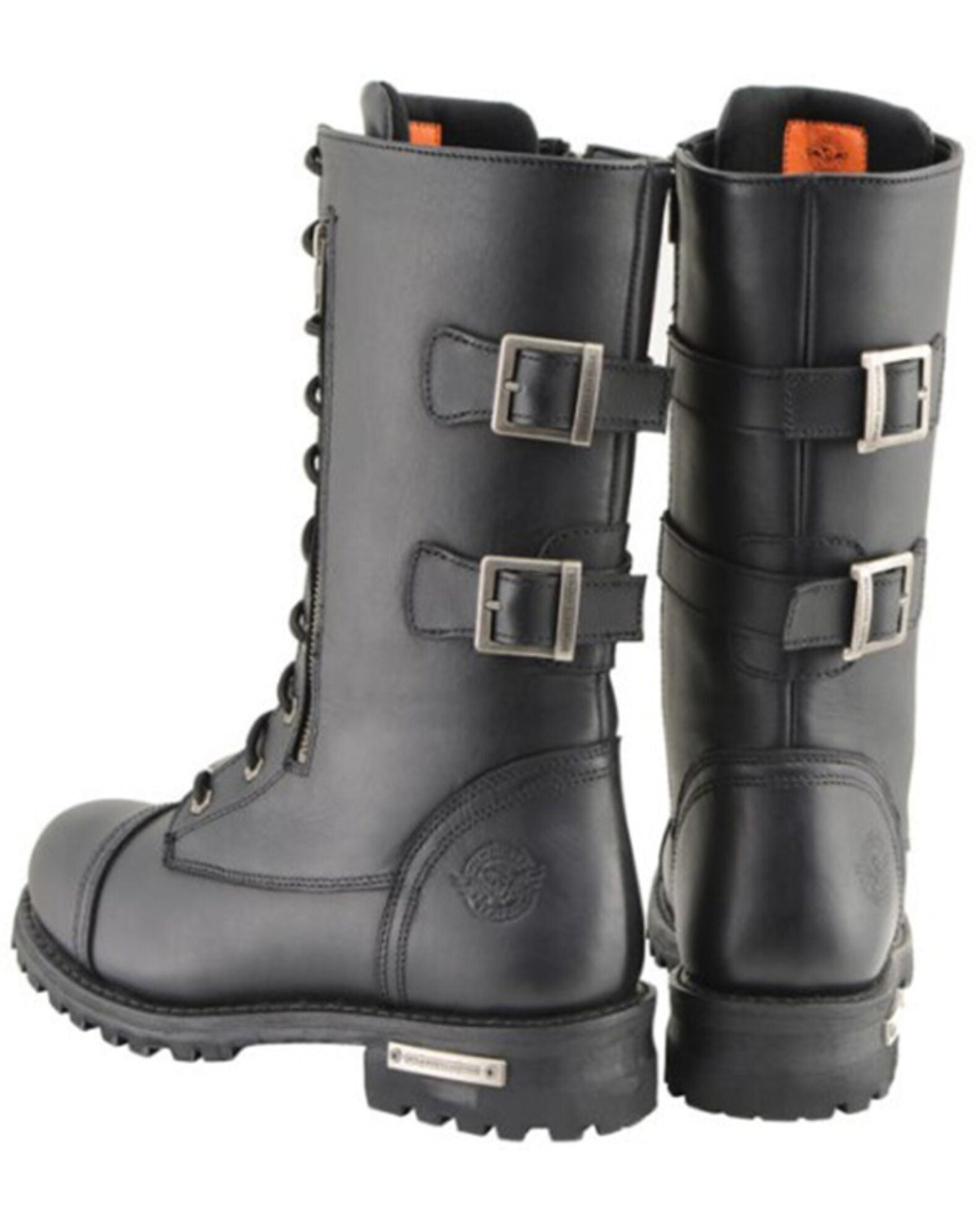 Milwaukee Leather Men's Lace-Up Tactical Motorcycle Boots Round Toe ...