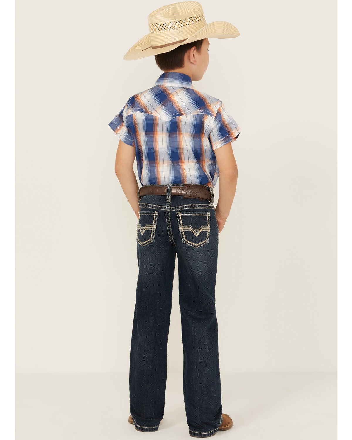 Rock & Roll Denim Boys' Dark Wash Raised Denim Bootcut Jeans,