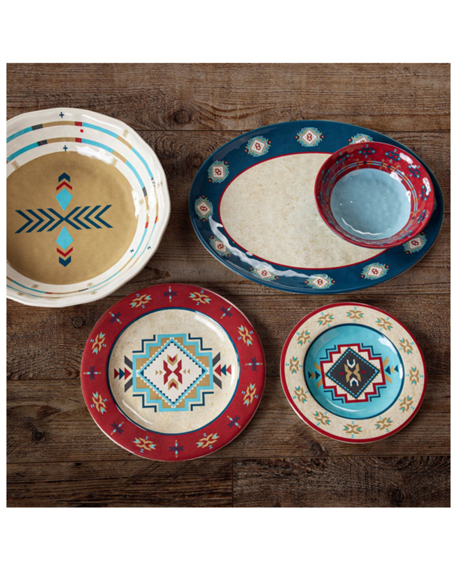 Product Name: HiEnd Accents 14-Piece Spirit Valley Melamine Dinnerware Set