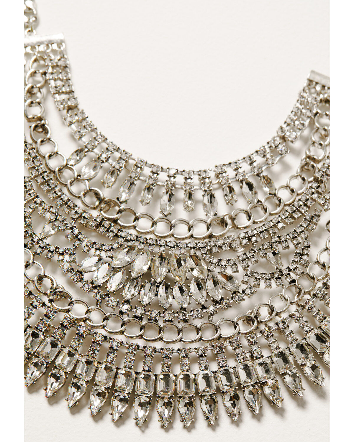 Wonderwest Women's Silver Statement Bib Necklace, Silver