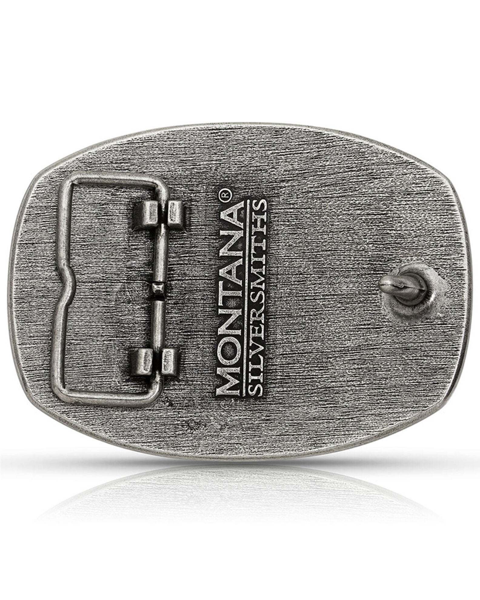 Montana Silversmiths Men's Matched Pair Deer Buckle, Silver