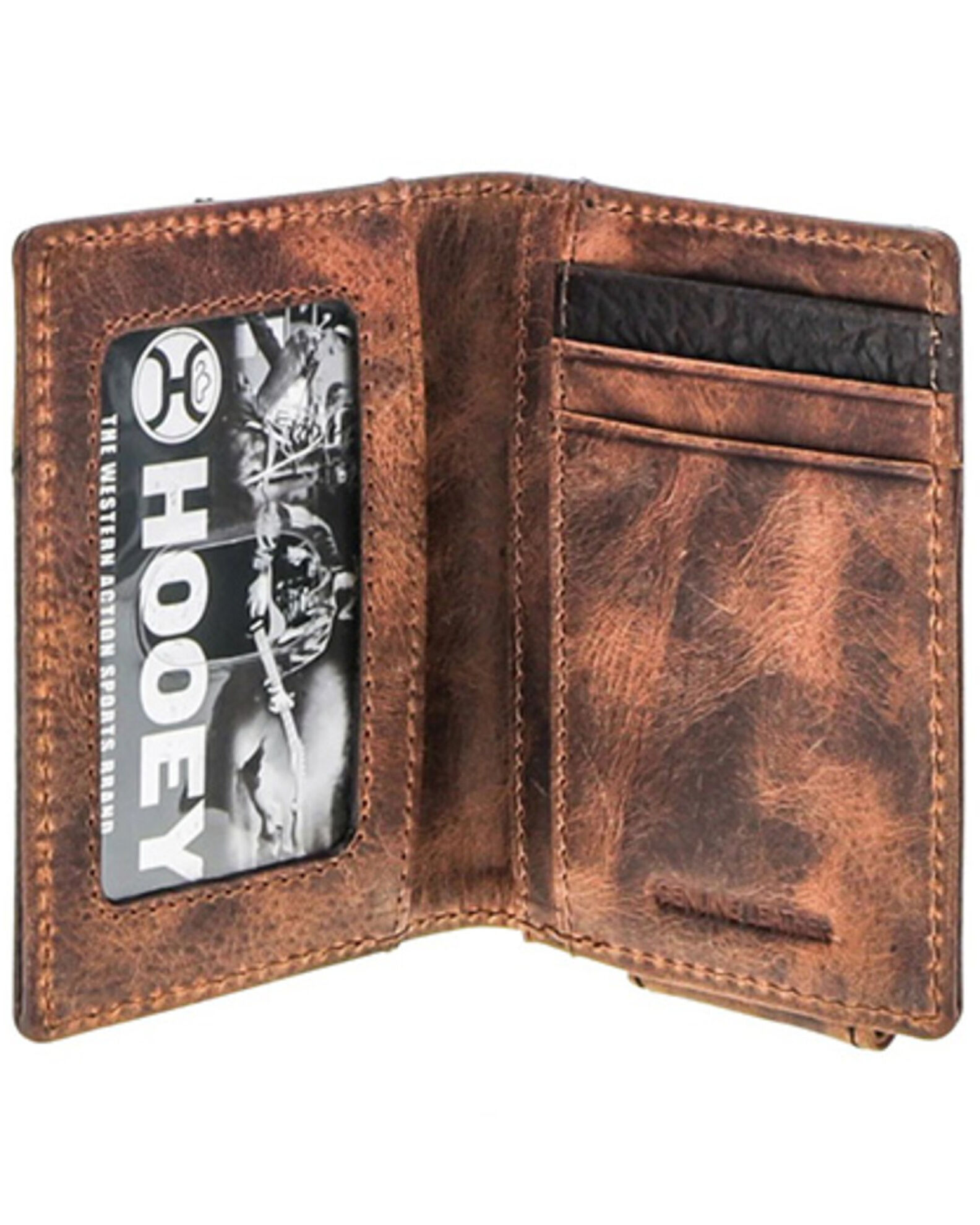 Hooey Men's Tahonta Roughy Diamond Patchwork Leather Wallet, Brown