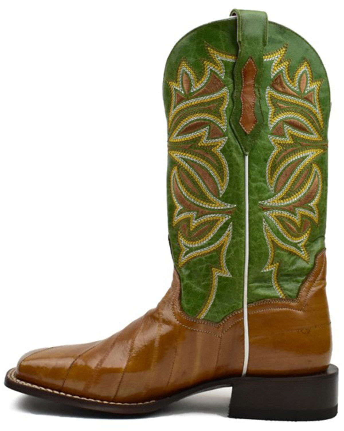 Dan Post Women's Exotic Eel Skin Western Boot - Broad Square Toe, Green