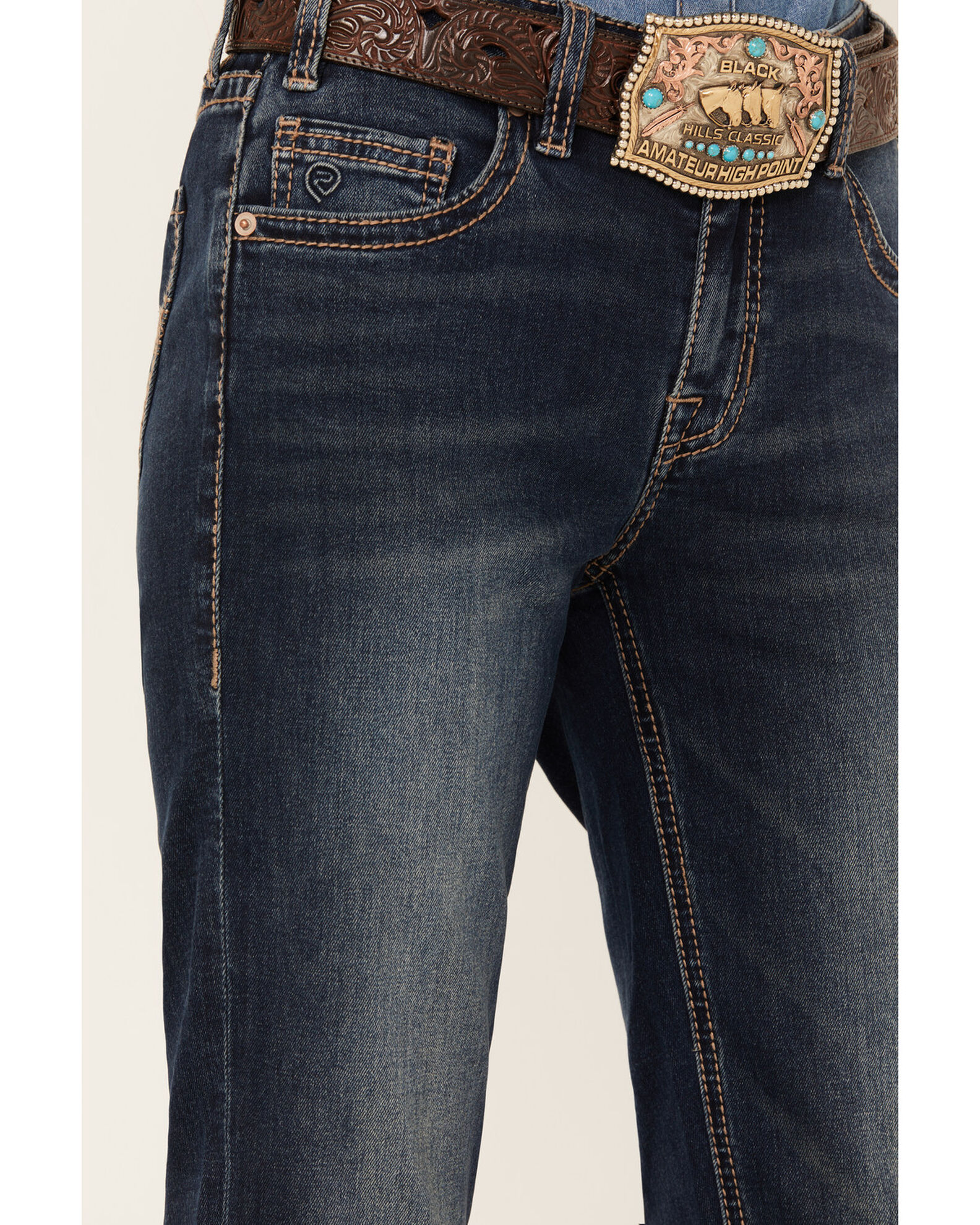 Rock And Roll Denim Womens Dark Wash Mid Rise Extra Stretch Riding