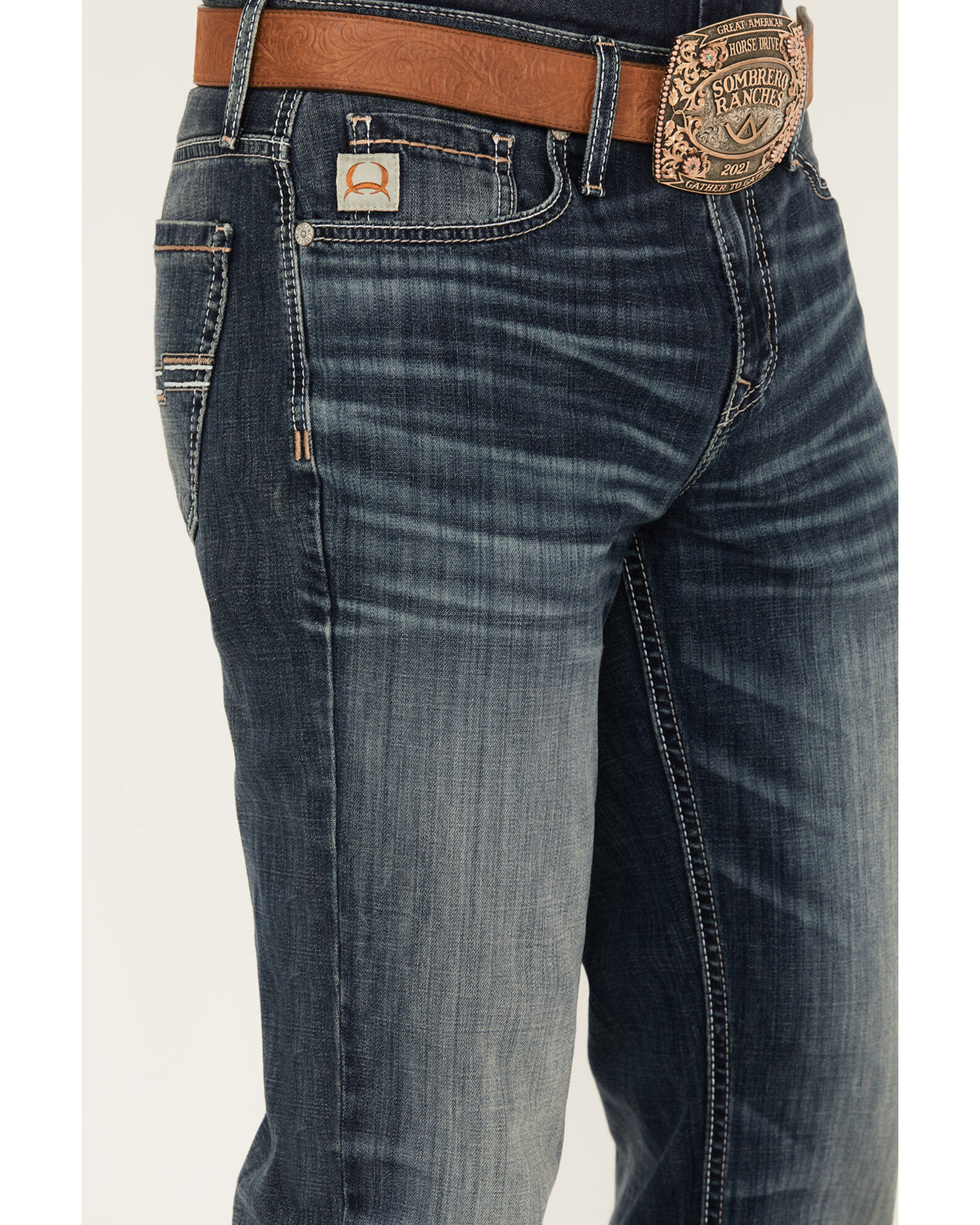Cinch Mens Jesse Dark Stonewash Tint Slim Straight Performance Stretch