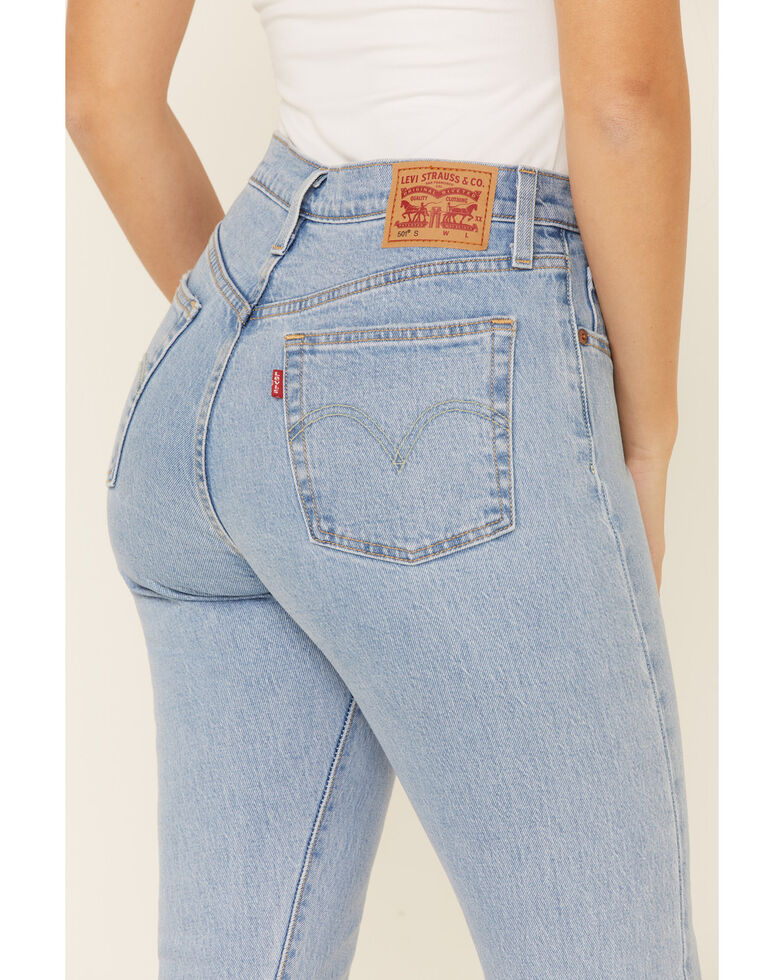 Levis Womens 501 Fray Hem Skinny Jeans Boot Barn