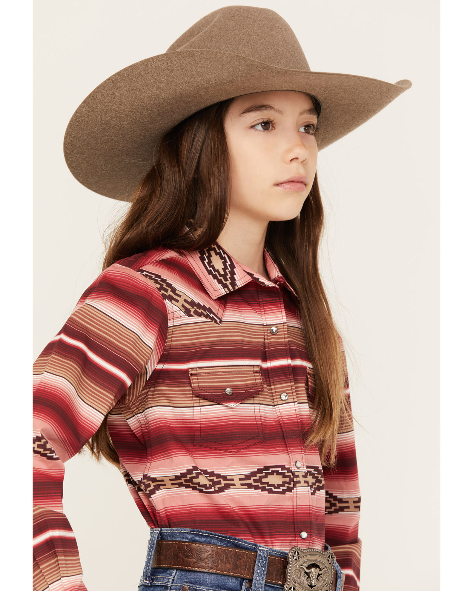 Ariat Girls' Southwestern Serape Striped Long Sleeve Snap Western Shirt ...