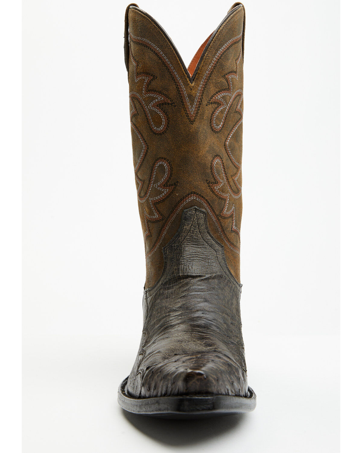 Dan Post Men's 12" Exotic Ostrich Western Boots - Snip Toe, Grey