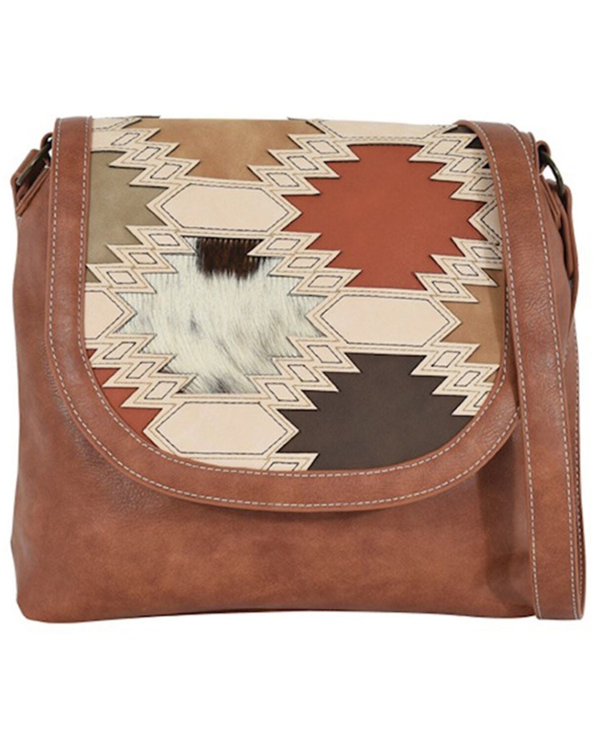 Catchfly Women's Brindle Inlay Crossbody Bag, Brown