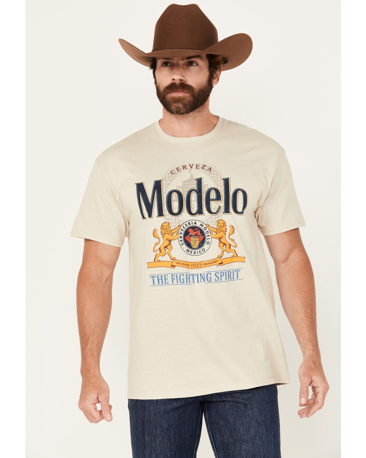 Modelo Men's Logo Short Sleeve Graphic T-Shirt, Natural