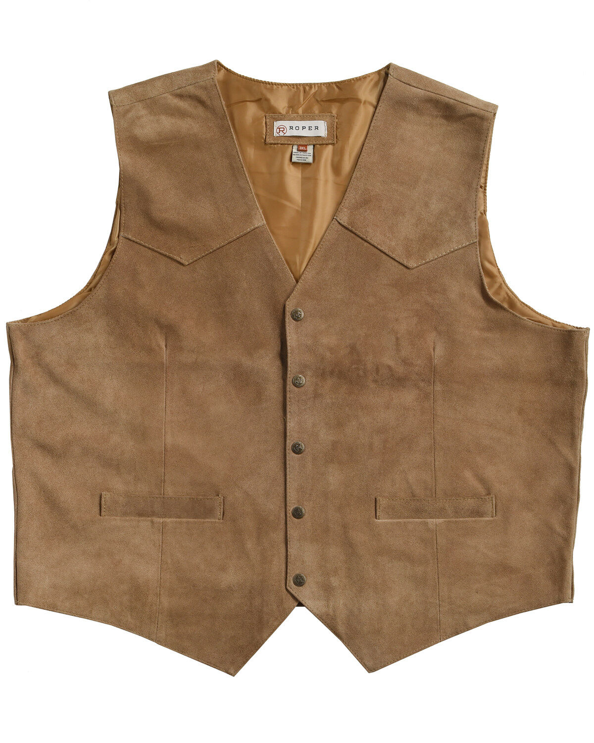 Roper Men's Suede Vest, Brown