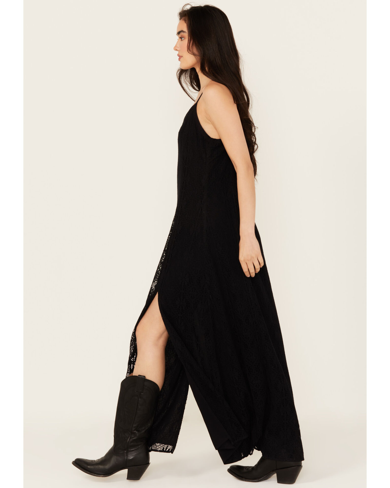 Idyllwind Women's Wyn Lace Sleeveless Maxi Dress, Black