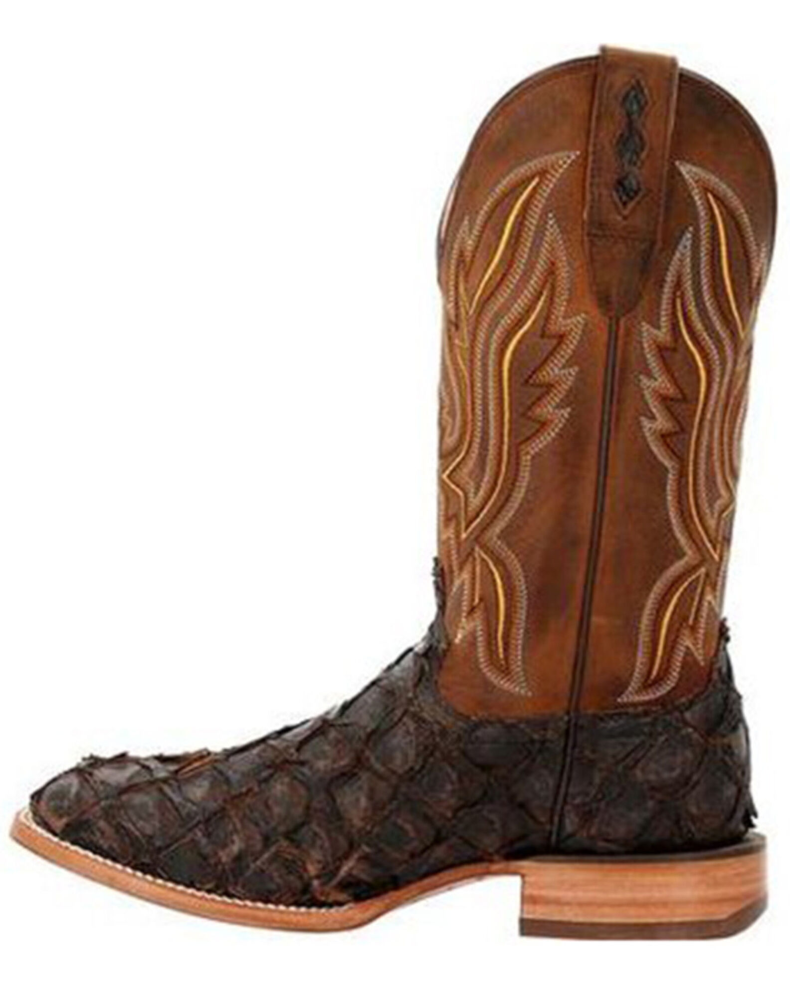 Durango Mens Exotic Pirarucu Skin Western Boots Broad Square Toe
