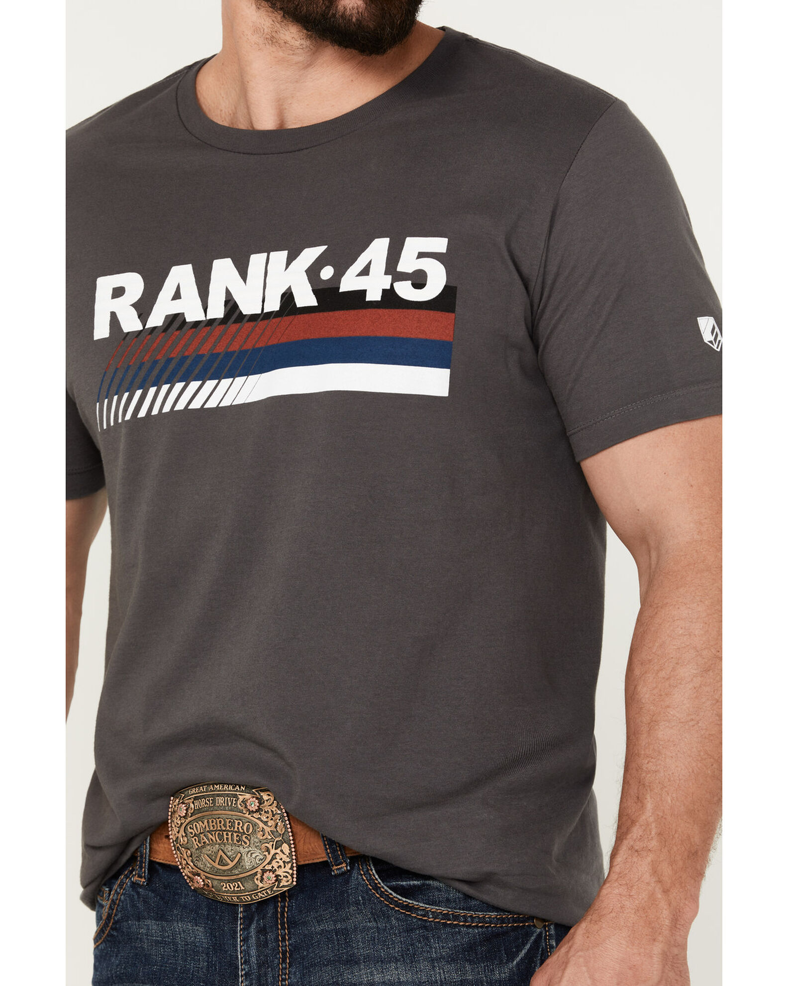 RANK 45 Men's USA Gradient Short Sleeve T-Shirt, Charcoal