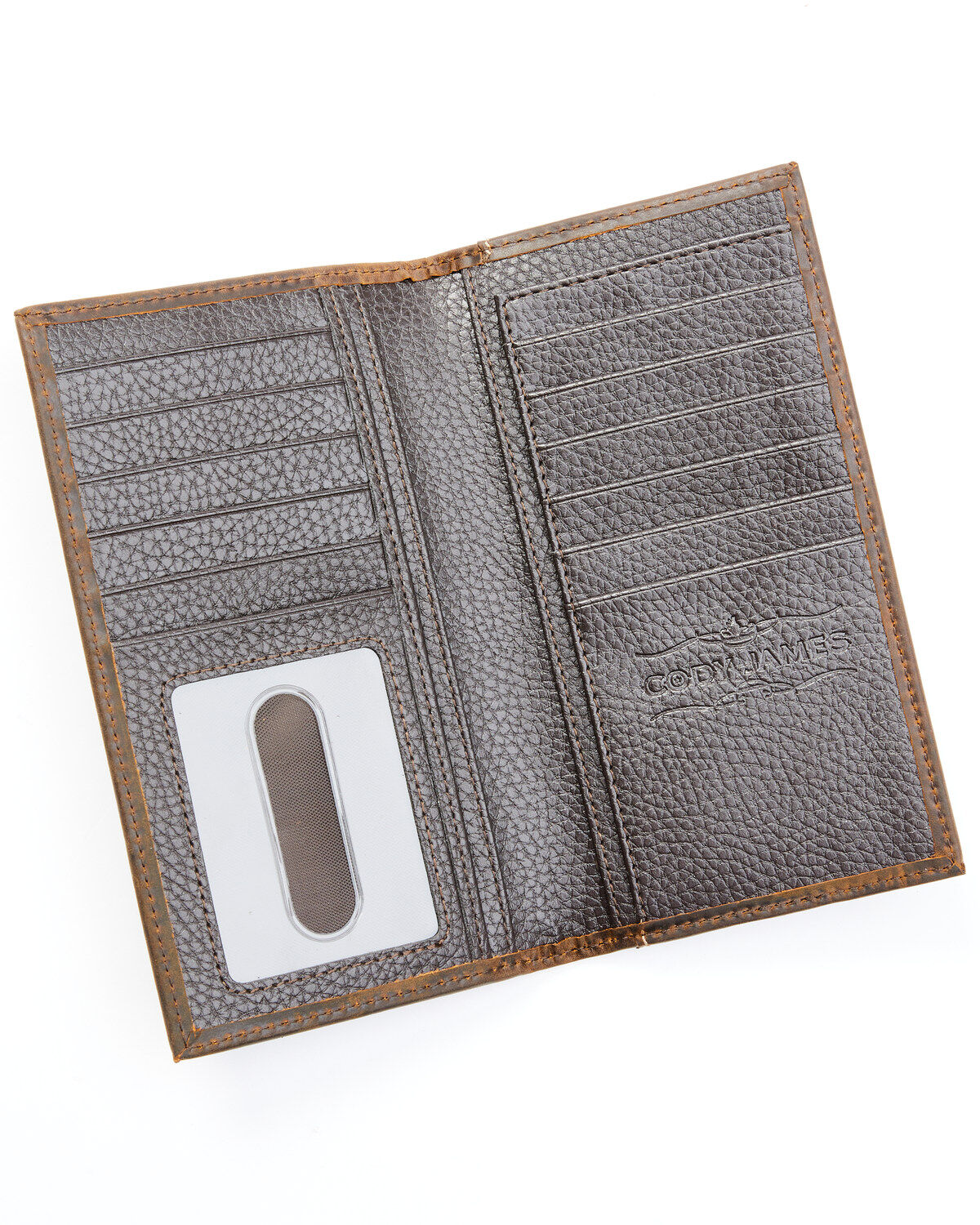 Cody James Men's Bi-Fold Crocodile Print Embossed Rodeo Wallet, Chocolate