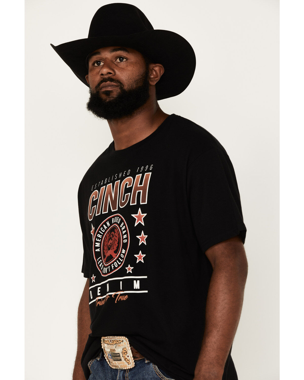 Cinch Men's American Rodeo Brand Graphic Logo T-Shirt, Black