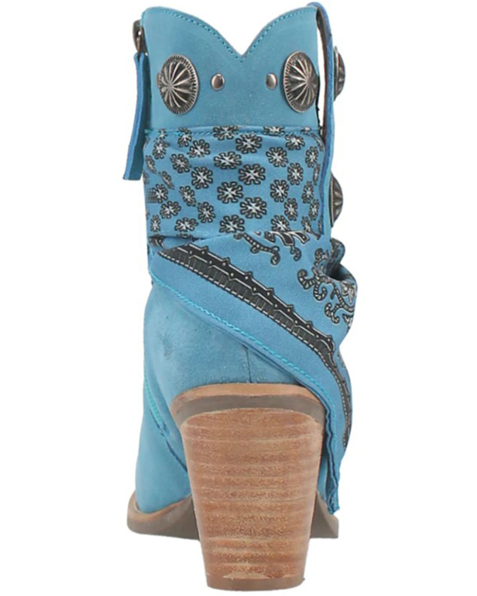 Dingo Womens Suede Bandida Western Booties Round Toe Blue