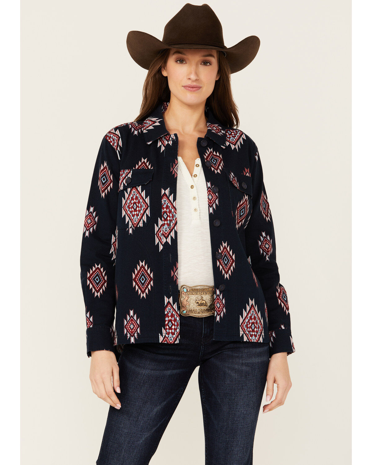 Product Name: Shyanne Women's Buffalo Southwestern Print Shacket