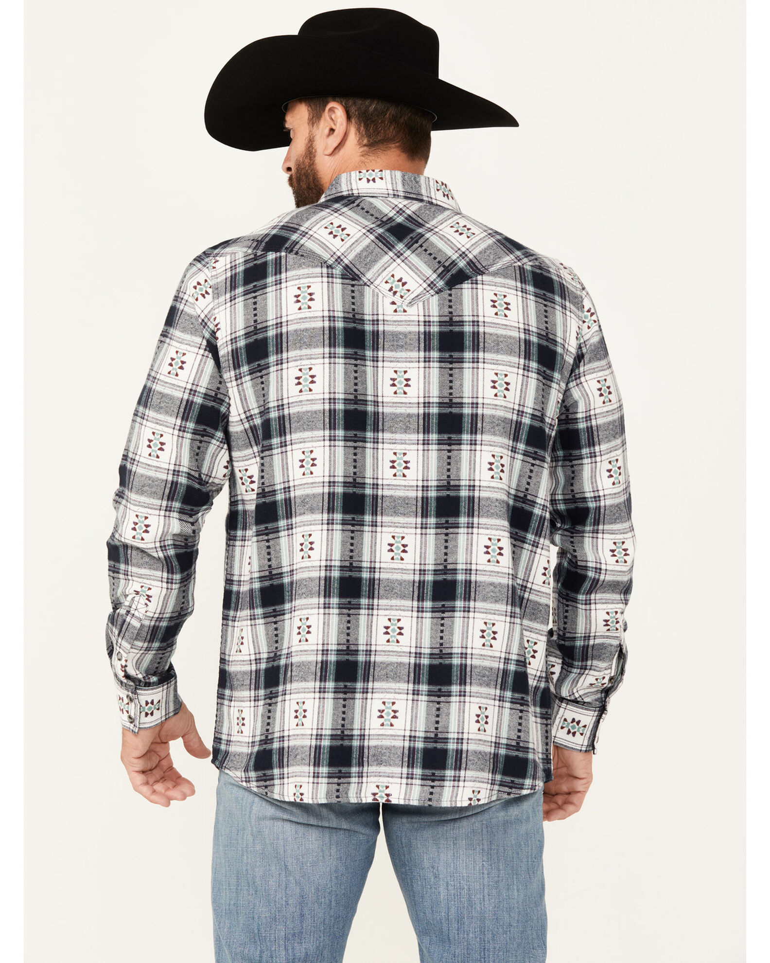 Moonshine Spirit Men's Smoke Signal Southwestern Plaid Print Long ...